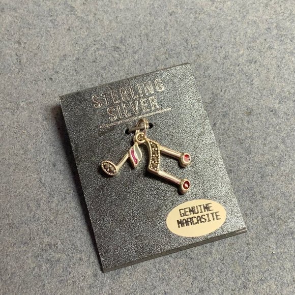 Vintage | Jewelry | Music Notes Charms Genuine Marcasite Sterling ...